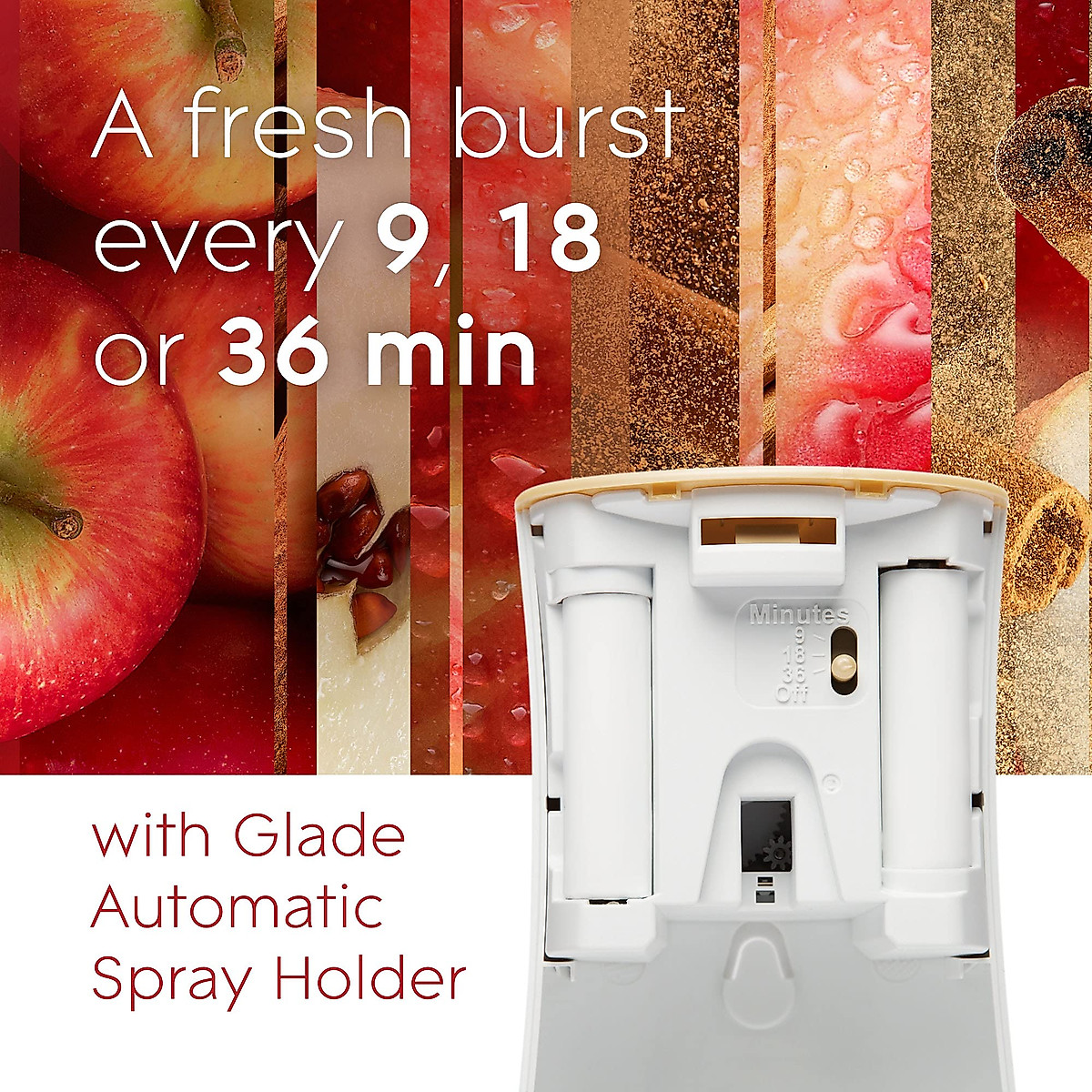 Glade Automatic Spray Refill, Air Freshener for Home and Bathroom, Apple Cinnamon, 6.2 Oz