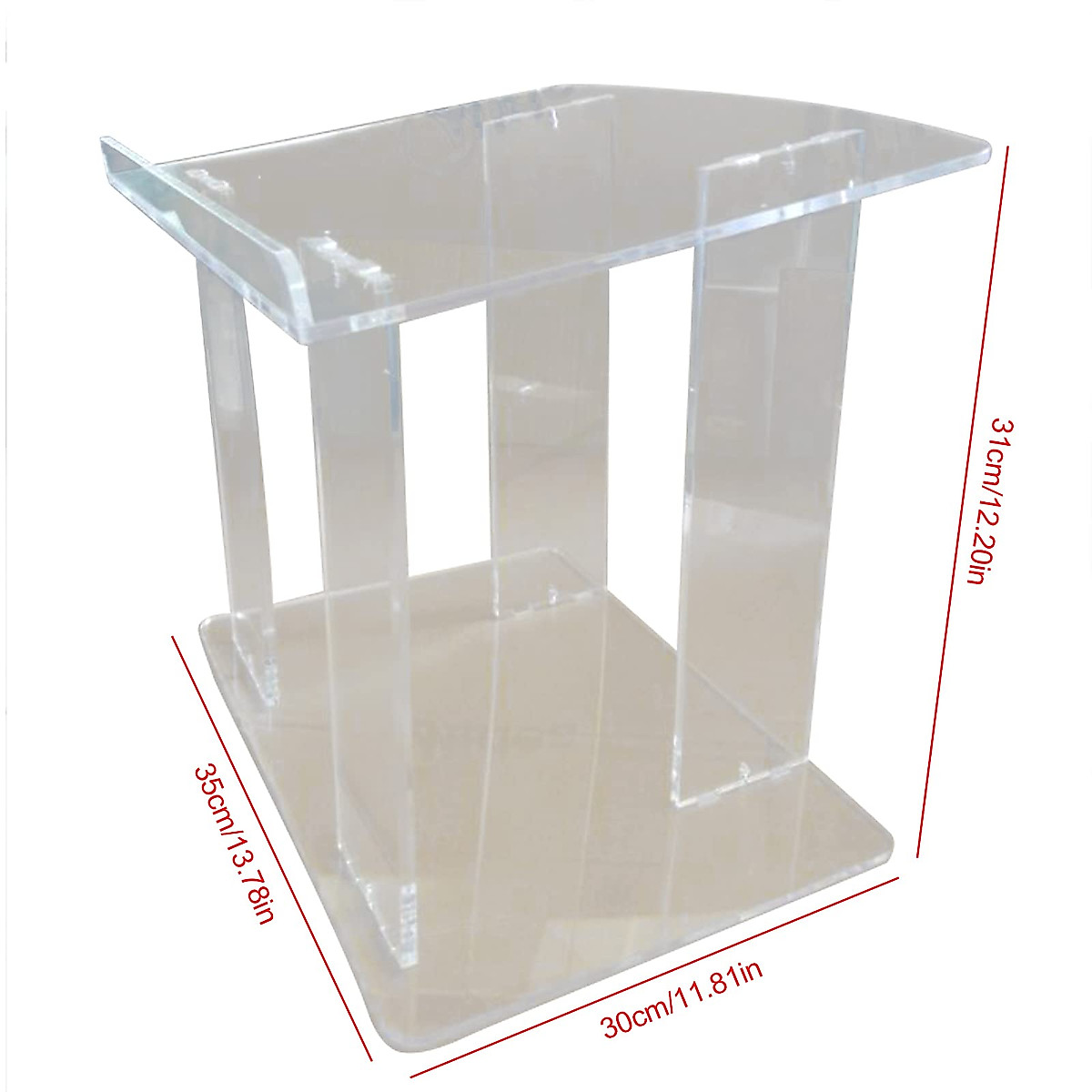 Clear Acrylic Podium Stand,Tabletop Acrylic Podium Pulpit Lectern for Churches, Professional Portable Presentation Podium Lectern with Wide Reading