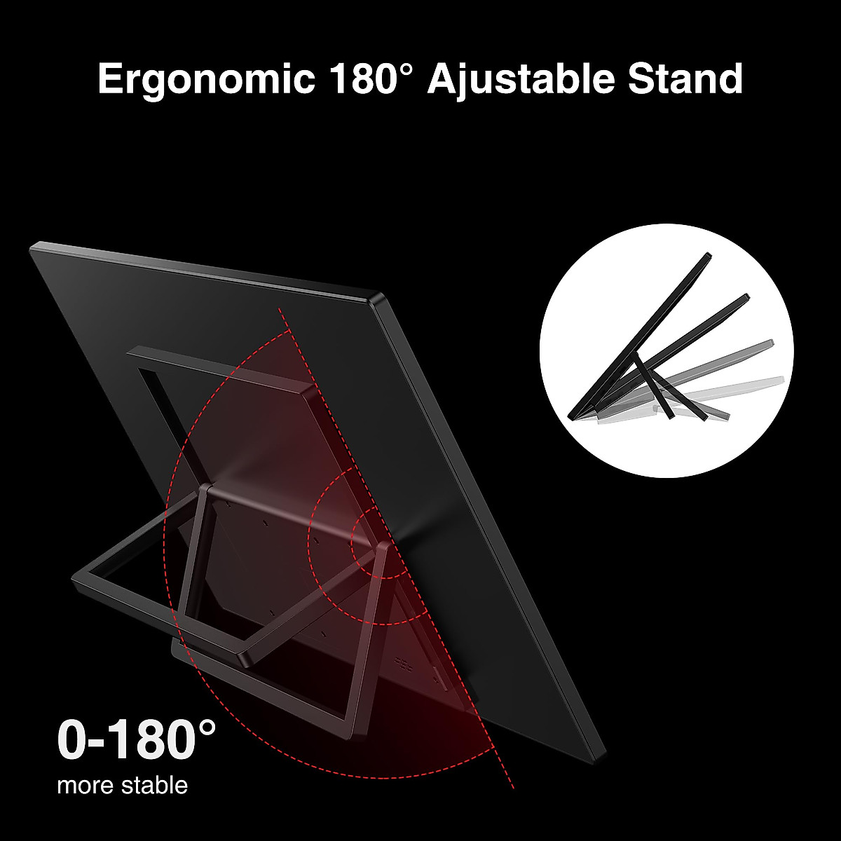 Miktver Portable Monitor, Full HD 13.3 Inch 1920X1080 Portable Monitor Laptop External USB-C Monitor Display for PC/Laptop/Phone/Mac/Xbox/PS4… (Inches, 13.3) (Inches, 18.5)