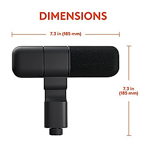 Logitech for Creators Blue Sona Active Dynamic XLR Broadcast Microphone for Streaming and Content Creation, ClearAmp Preamp, Dual-Diaphragm Capsule, Internal Shockmount - Graphite