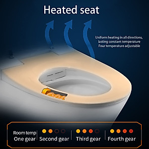 Simple Project Smart Toilet, Smart Bidet Toilet, One Piece Smart Toilet Bidet with Remote Control | Luxury Bidet Toilet with Smart Toilet Seat, Auto Flush, Warm Air Drying, Massage Washing