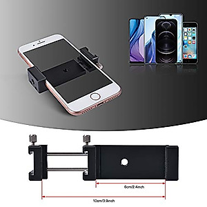 Ruittos Metal Phone Tripod Mount with Remote, Smartphone Tripod Holder and Bluetooth Camera ShutterCell Phone Clip with Hot-Shoe Mount, Compatible with iPhone 13 Pro Max 12 11 X 8 7 Samsung LG Huawei