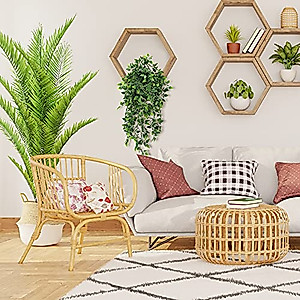 Whonline Artificial Hanging Plants Small Fake Potted Plants, Faux Plants for Indoor Outdoor Aesthetic Office Living Room Shelf Decor (1 Pack)