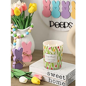 Spring Tulip Scented Candle Gifts Easter Large Candle Soy Wax 14oz Candle Gift (Spring)