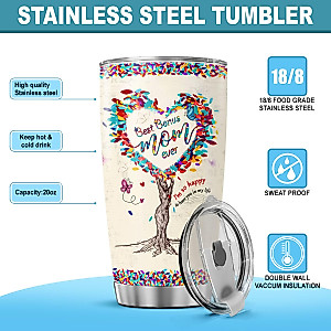 JENOIS Mom Gifts, Tumblers Mothers Mother Women Coffee Ever Handle Mama Day Cups Insulated Funny For, Tumbler 20 Oz With Lid And Straw, Best Bonus Mom