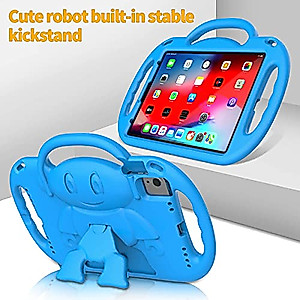 TOEVEK iPad Air 4th/5th Generation Case for Kids, iPad Air 10.9 inch 2020/2022 Case with Shoulder Strap, Handle Stand Protective Case for iPad Pro 11(2022/2020/2021/2018) and iPad Air 4/5, Blue
