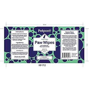 Petpost | Paw Wipes for Dogs - Nourishing, Revitalizing Dog Paw Cleaner with Coconut Oil, Jojoba Oil, and Aloe - 70 Ultra Soft Cotton Pads (Cherry Blossom) 