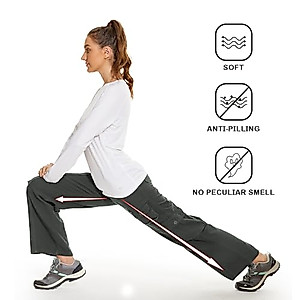 Women's Hiking Cargo Pants Joggers Cotton Casual Military Army Combat Work Pants with 7 Pocket,Steel Gray L