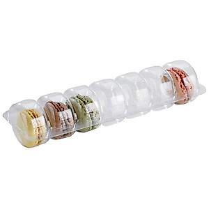 PacknWood 210MACINS7 Long Clear Insert 7 Macarons - 8.4 x 2.4 x 0.8 In44; Pack Of 150
