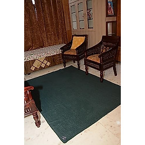 Handwoven Cotton Carpet for Floor, Green Area Cotton Rug, Soft Area Rug, Cotton Rug for Bedroom, Washable Cotton Rug, Thick Cotton Rug, (10x11)