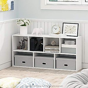 Furinno Luder Bookcase / Book / Storage , 7-Cube, White