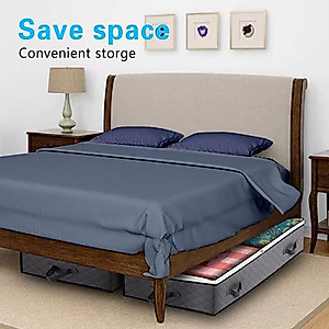 Under bed Storage Bags,Foldable Under Bed,Thick fabric storage box with transparent window and reinforced handle for clothes, blankets, sweaters, quilts, shoes and clothing