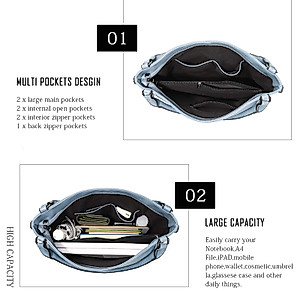 Purses for Women Shoulder Handbags Hobo Bags for Women (Blue)