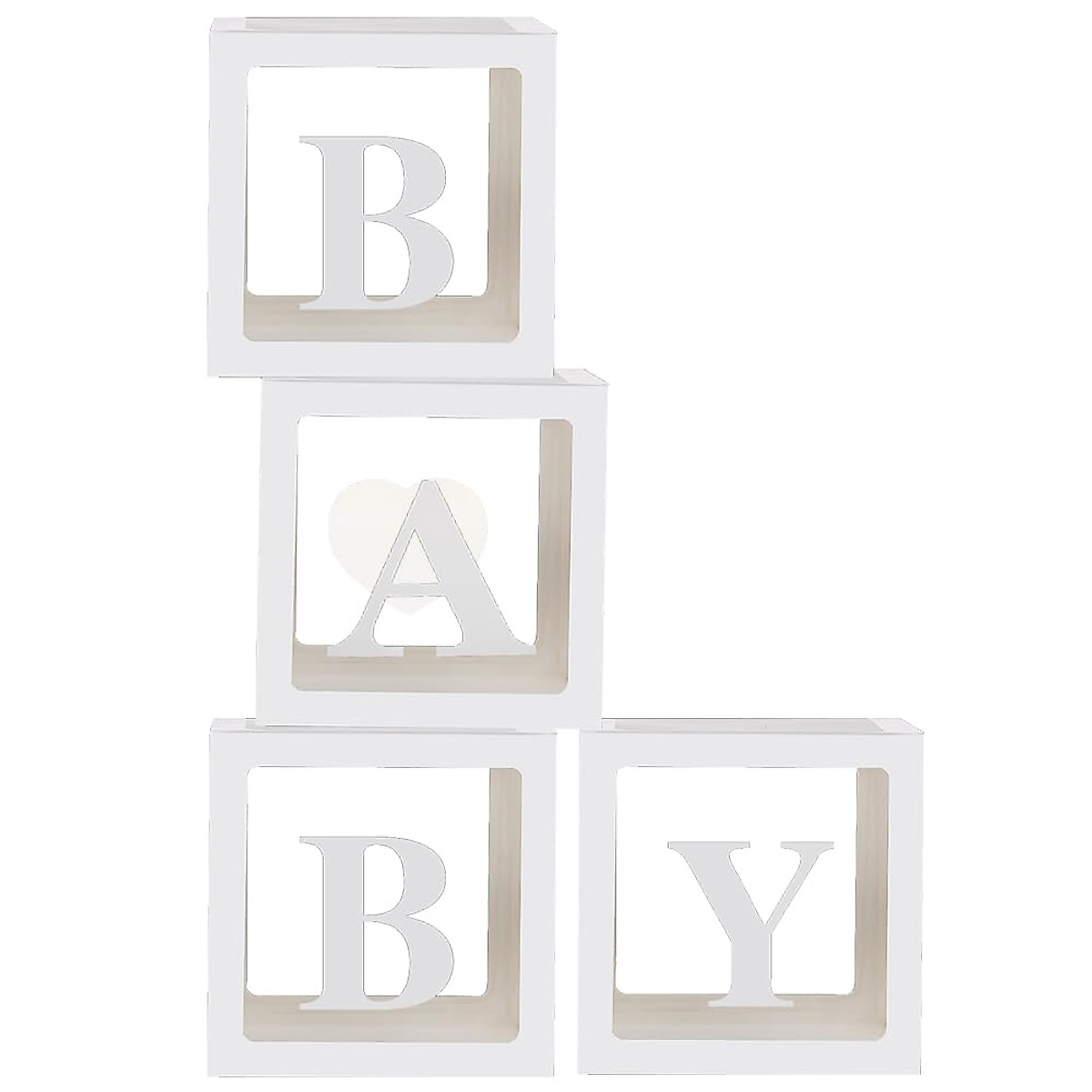 Baby Boxes with Letters for Baby Shower- Baby Balloon Boxes with Letters- A-Z 31 Letters- Gender Reveal Party Decoration Box- Clear Baby Shower Box Decorations- Baby Clear Boxes