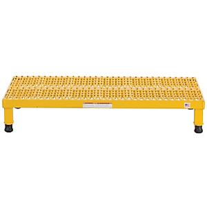 Vestil AHW-L-2436 Adjustable Work-Mate Stand with Serrated Deck, Steel, 36" Length x 24" Width Deck, 500 lbs Capacity, 5" - 8" Height Range, Yellow