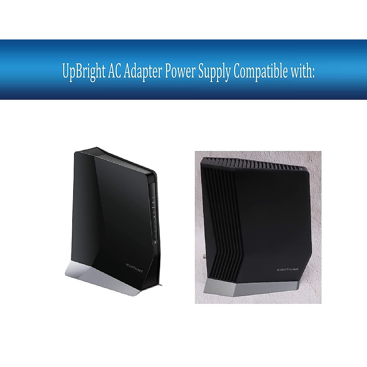 UpBright 19V 3.16A AC/DC Adapter Compatible with NETGEAR Nighthawk CAX80 AX8 AX6000 WiFi 6 Cable Modem Wireless Router Combo 332-11480-01 DC19V 3160mA 19.0V 19VDC 19 Volts Power Supply Cord Charger