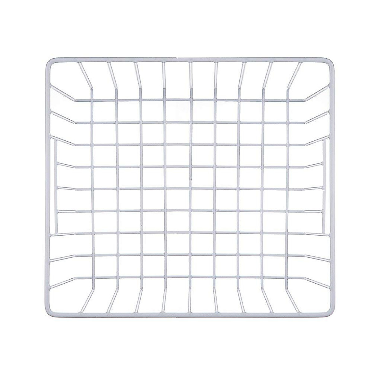 Freezer Basket Organizer, Refrigerator Metal Wire Storage Divider, Household Container Bins with Handles for Kitchen, Pantry, Cabinet, Closets - Pearl White (6, 11in x 10in x 5.5in)