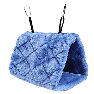 Vktech® Plush Snuggle Bird Hammock Hanging Snuggle Cave Happy Hut Bird Parrot Hideaway Size M (23.5 * 22cm) (Blue)