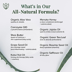 Aloe Infusion Body and Face Moisturizer - Natural Moisturizing Cream with Organic Aloe Vera - Skin Care for Dry Skin, Anti Wrinkle, Acne Scars, Rosacea, Psoriasis Eczema Cream Lotion for Men and Women