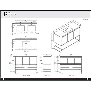 Fine Fixtures 24 Inch Bathroom Vanity with Sink - Modern Knob Free Design, Elegant Space-Saving Solution for Your Bathroom - Durable, Bathroom Vanities for a Contemporary Look - Urbania Collection