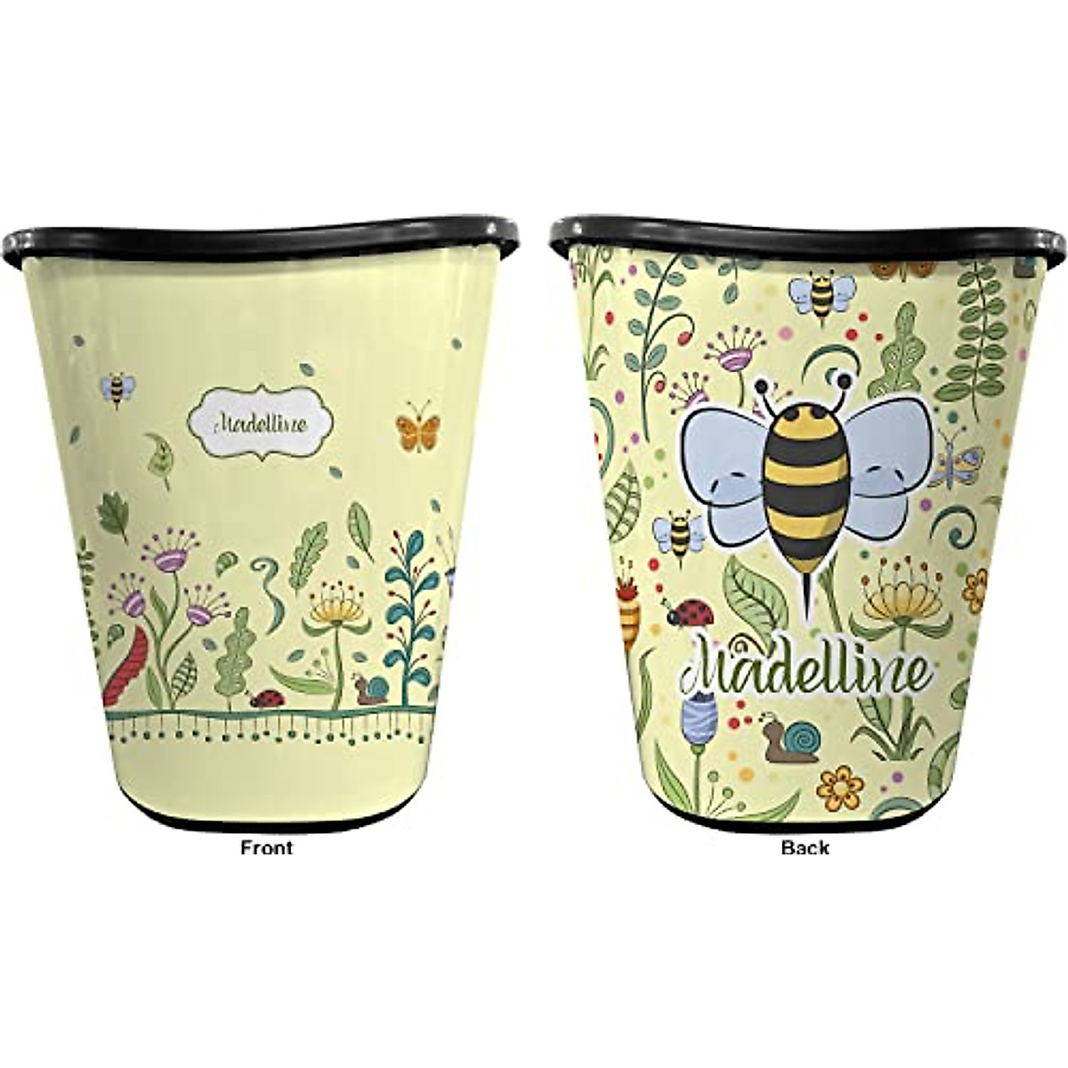 YouCustomizeIt Nature Inspired Waste Basket - Double Sided (Black) (Personalized)
