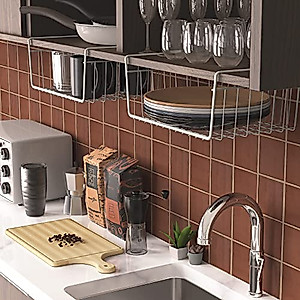 Simple Houseware 6PK Under Shelf Basket, White