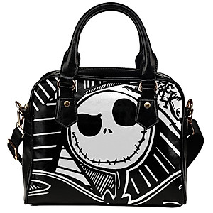 High-grade PU Leather Women Shoulder Handbag Crossbody Bags with Jack Skellington Pattern