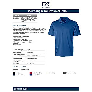 Cutter & Buck mens Men's Big Tall Polo Shirt, Elemental Grey, XX-Large Tall US