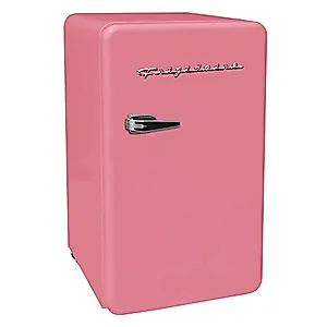 FRIGIDAIRE EFR372-PINK 3.2 Cu Ft Pink Retro Compact Rounded Corner Premium Mini Fridge