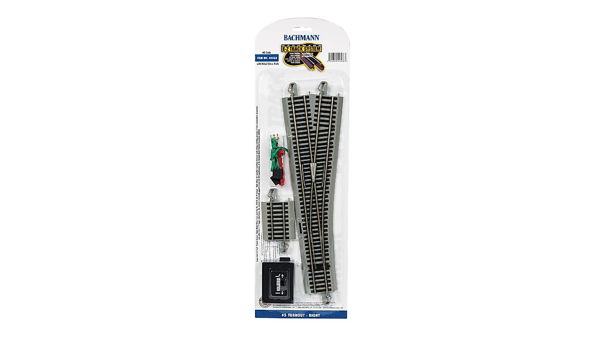 Bachmann E-Z Track HO Scale Right Turnout | Easy Snap-Fit