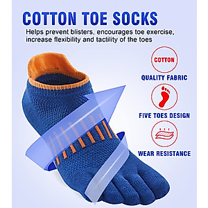 Women Toe Socks Low Cut No Show Wicking 5 Finger Split Cotton Athletic 6 Pack