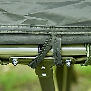 Outsunny 2 Person Foldable Camping Cot with Tent, Bedspread and Thick Air Mattress, 4-in-1 Elevated Camping Bed Tent for Outdoor Hiking, Picnic, Travel