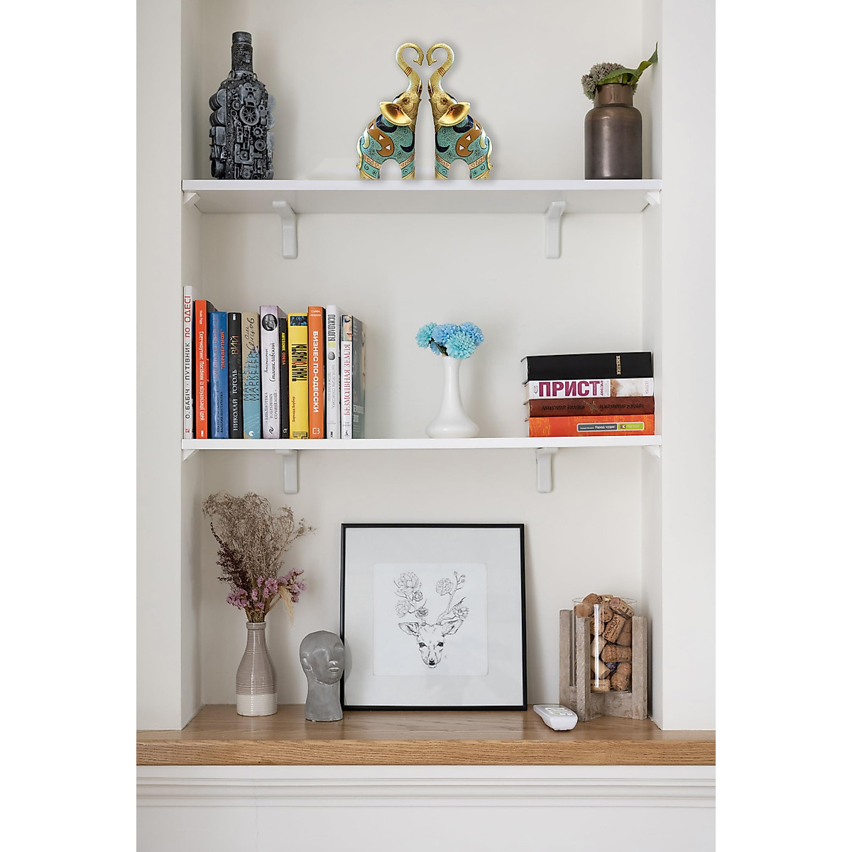 sugutee Good Luck Elephant Decor for Home, Large Gold Elephant Statue for Home Decor, Small Elephant Figurines and Statues (1 Pcs Small)