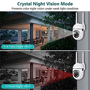 KOWVOWZ Outdoor Security Cameras, 2.4GHz & 5G WiFi Cameras for Home Security, 1080P Dome Surveillance Cameras 360° View, Waterproof with Motion Detection, 2-Way Audio (2PCS)