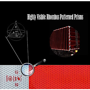 WONDER POINT 2" X 164FT DOT-C2 Reflective Tape -6" Red x 6" White Waterproof Reflector Conspicuity Tape - Safety Sticker Strips for Trailers, Cars, Trucks, Warning Tape Automative Accessories