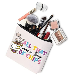 BWWKTOP Chip Makeup Bag Beauty Cartoon Inspired Gifts All That And A Bag Of Chips Makeup Zipper Pouch Bag Chip Merchandise (Bag Of Chips)