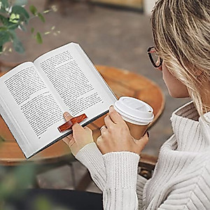 Handmade Red Walnut Wooden Book Page Holder- Convenient Thumb Ring Reading Personalized Book Assistant, Book Accessories, Gift for Readers, Reading Bookmarks (Red Walnut, Medium - 0.85”)