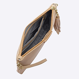 Pixie Mood Inc Pixie Mood Michelle 11 x 8, 25 Vegan Leather Convertible Crossbody Clutch Bag, Sand