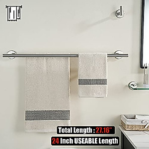 JQK Bathroom Hardware Set, 5-Piece Bath Towel Bar Accessory Set Brushed Steel Towel Rack Holder Wall Mount, BAS105-BN