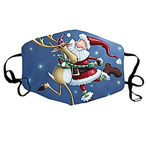 PENATE Adult Reusable Washable Facemasks 3D Christmas Print Mouth C-Over with Elastic Adjustable Earloop -Ship from U.S.