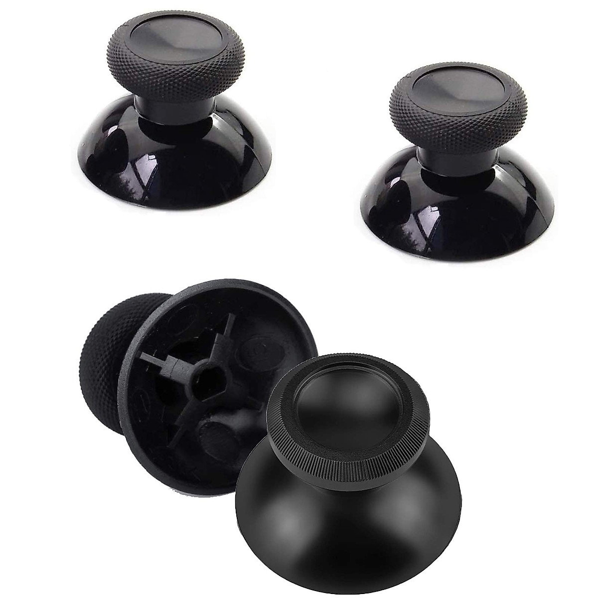 Liphontcta Joystick Cap Replacement for Xbox One/xbox One S/ Ps4 Controllers Thumb Stick Grip Cap (2 Metal + 2 Rubberized) with Repair Screwdriver Kit