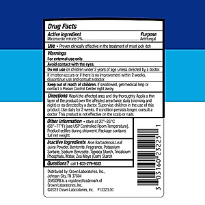 Zeasorb Super Absorbent Antifungal Treatment Powder for Jock Itch, Dermatologist Recommended, Attacks & Absorbs Moisture, Patented Odor Control Technology, with Bentonite Clay and Aloe, 2.5 oz bottle