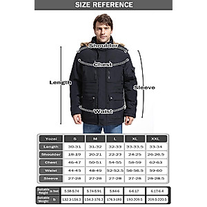 Men Winter Coats, Waterproof Ski Snow Jackets Mountain Hiking Windbreaker Parka Black Medium