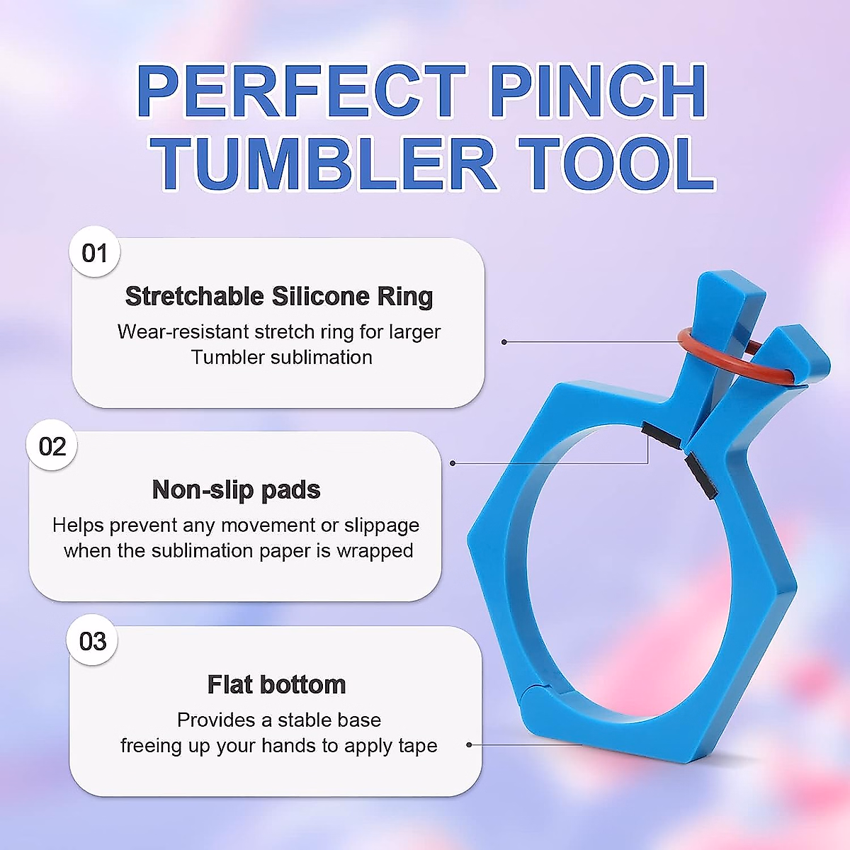 WAQONUY Pinch Perfect Tumbler Clamp Clip,Sublimation Tumblers Pinch,for 20 Oz Sublimation Blanks Tumblers Pinch Perfect Clamp for Sublimation Paper and Glass Supplies (Light Blue)