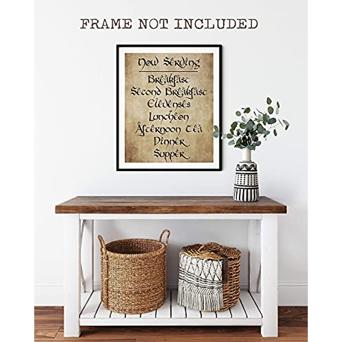 Daily Meals Menu Wall Print - Fan Inspired Home Wall Decor - Second Breakfast Kitchen Sign - Perfect Gift for LOTR Fans - 11x14 - Unframed