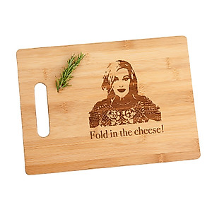 Moira Fold in the Cheese Bamboo Cutting Board with Handle 11 x 8.5"
