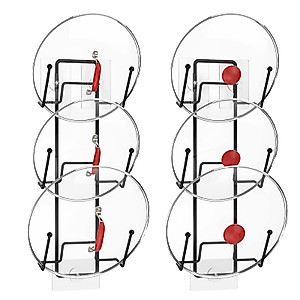Housolution 2 Pack Pot Lid Organizer for Cabinet Door, No Drilling Adhesive Cabinet Door Pan Lid Organizer Wall Mounted Pot Lid Holder, Pot Lid Storage Organizer Holders for Inside Cabinet, Black