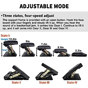 Adjustable Office Footrest with 4 Height Levels, Under-Desk Foot Rest with Massage Surface, Maximum Load 120 Pounds (Black)