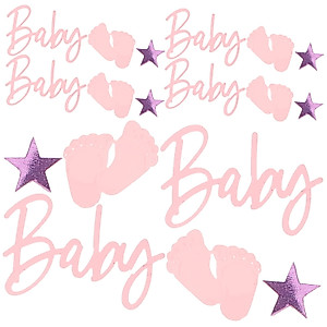 ifundom 5pcs 1 Baby Shower Baptism Table Confetti Gender Reveal Table Scatter Baby Reveal Confetti Star Confetti Gender Reveal Confetti Baby Footprint Confetti Plastic Supplies Cross