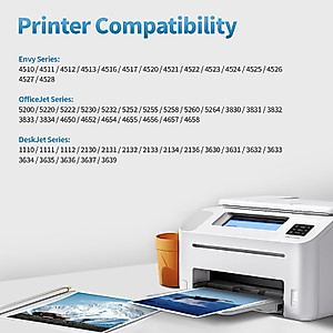 SANUNE 63XL Ink Cartridge Combo Pack Remanufactured for HP Ink 63 for HP Officejet 3830 4650 5255 5258 5200 4652 4655 Envy 4520 4512 DeskJet 2130 2132 Printer (63XL Ink Cartridges Black and Tri-Color)